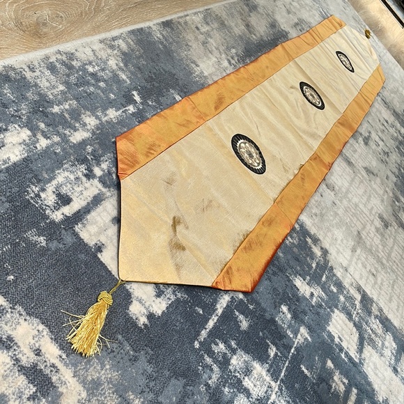 Accents | Asian Table Runner Gold Embroidered | Poshmark